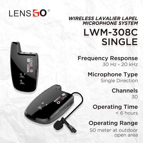 Jual Microphone LensGo LWM-308c Single Wireless Lavalier Lapel System ...