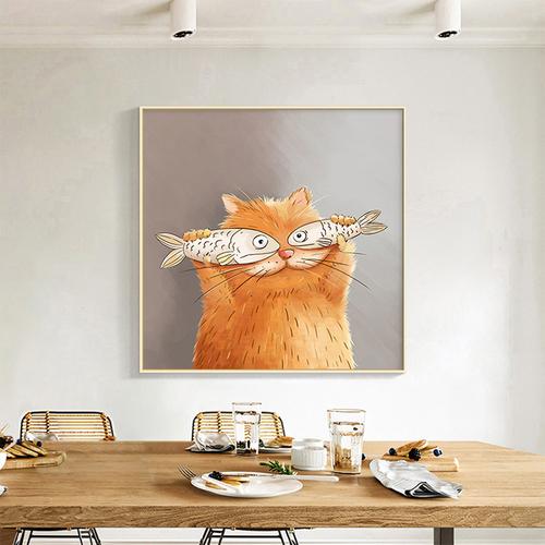 Jual LUKISAN DEKORATIF KUCING RESTAURANT NORDIC / LUKISAN RUANG MAKAN ...