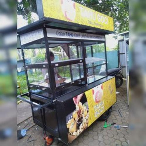 Jual Gerobak Aluminium Hitam/Coklat Tahu Aci Gorengan Tahu Crispy Tahu ...