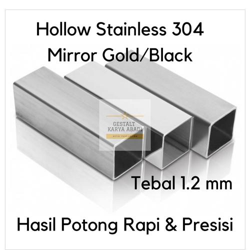 Jual Hollow Stainless Mirror 10 x 10 mm Pipa Kotak Holo Gold 1x1 cm ...