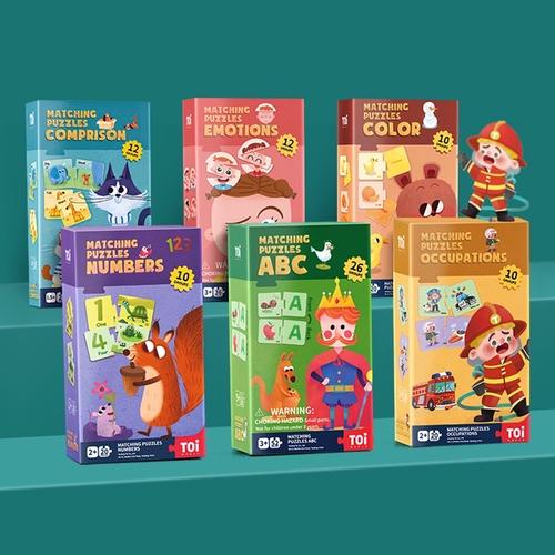 Jual TOI Matching Puzzle Card mainan edukasi jingsaw angka warna huruf ...