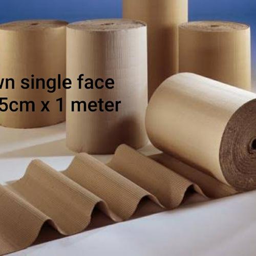 Jual brown single face corrugated wrap | uk. 15cm x 1 meter | harga per ...