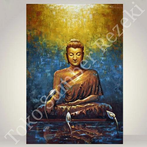 Jual Poster Buddha Siddhartha Gautama Wallpaper Teratai Kanvas Paper ...