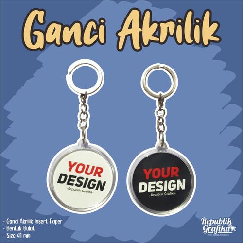 Jual GANTUNGAN KUNCI AKRILIK BULAT - CUSTOM - INSERT PAPER - BOLAK ...