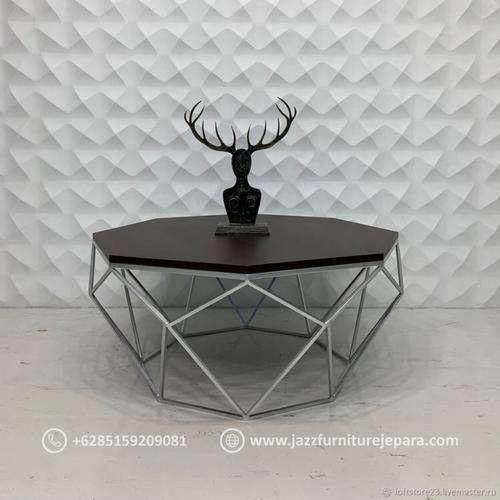 Jual MEJA TAMU INDUSTRIAL BESI MINIMALIS HEXAGONAL - Diameter 90 cm ...
