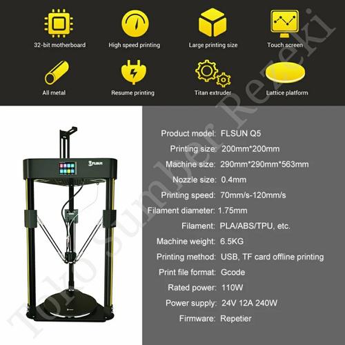 Jual 3D Printer Flsun Q5 2208 Delta Auto Level Sensor Resume ...