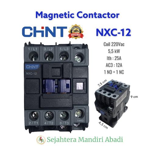Jual Kontaktor Chint NXC-12 Coil 220Vac 5,5kW 25A(AC1) 12A(AC3) 1NO+1NC - Kota Bandung ...