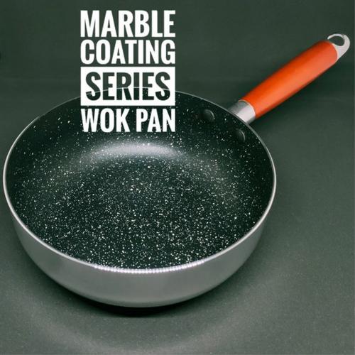 Jual Deep Wok Pan Marble Coating Anti Lengket Stainless Akebonno 22 CM ...