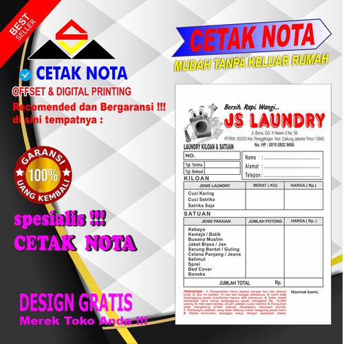 Jual Nota Custom 40 buku 3 ply NCR 1/4 FOLIO - Jakarta Barat - CETAK ...