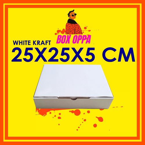Jual ECER Kardus PUTIH uk 25x25x5 cm DieCut Box Kotak hijab Baju,mknan ...