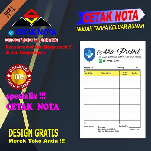 Jual Cetak nota 3 ply 20 buku Ncr 1/2 Folio - Jakarta Barat - CETAK ...