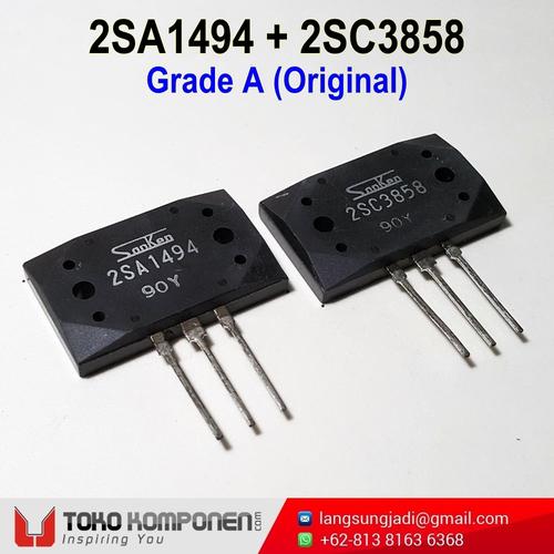 Jual Pair 2SA1494 2SC3858 Sanken Power Transistor 200V 17A 200W MT-200 ...