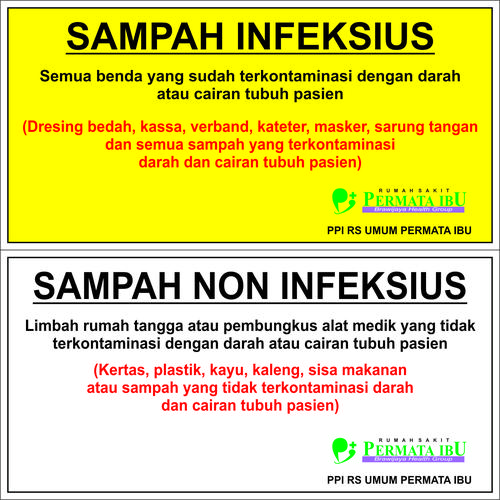 Jual STIKER VINYL SAMPAH INFEKSIUS & NON INFEKSIUS CUSTOM 20X10CM ...