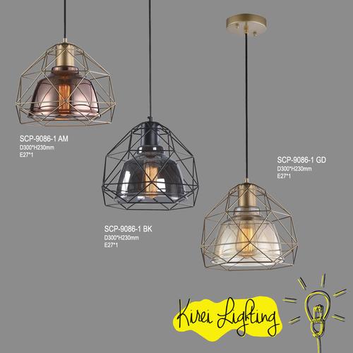 Jual Industrial Pendant Lamp - SCP-9086-1 AM,BK,GD - amber, e27 ...