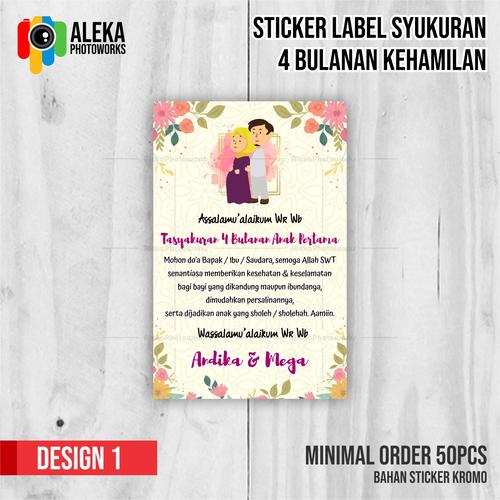 Jual Sticker Label Syukuran Kehamilan 4 Bulanan - 10x6.5cm, Design 3 ...