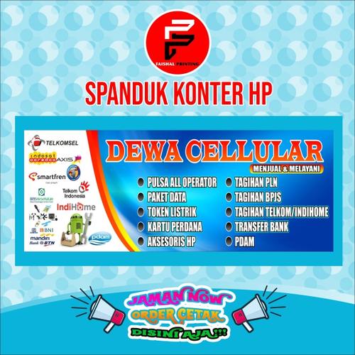 Jual banner / spanduk / backdrop toko konter hp ukuran 3 x 1 meter ...