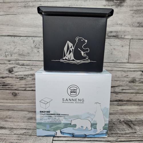 Jual sanneng black low sugar square toast box 250gr / loyang roti tawar - SN2190 WITH BOX ...