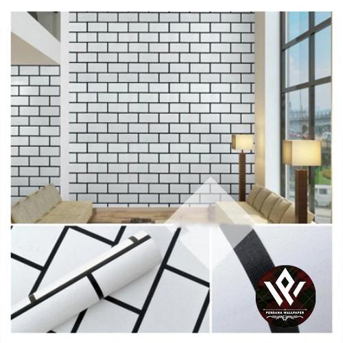Jual Wallpaper Stiker Tembok Bata Putih - Wallpaper Dinding 45cm x 10 ...