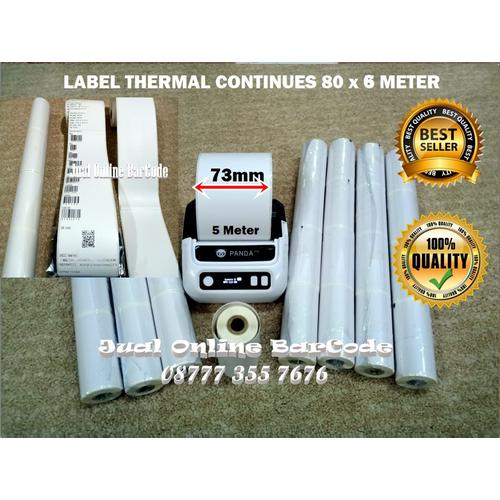 Jual KERTAS THERMAL STIKER / LABEL 80mm X 6Meter -LABEL CONTINUOUS ...