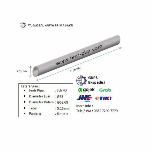 Jual Besi Pipa 2 ½ inchi schedule 40 x Panjang 1 Meter - Kota Tangerang ...