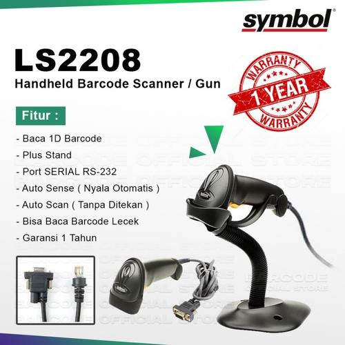 Promo BARCODE SCANNER SYMBOL LS2208 PORT SERIAL LS-2208 RS-232 AUTO ...