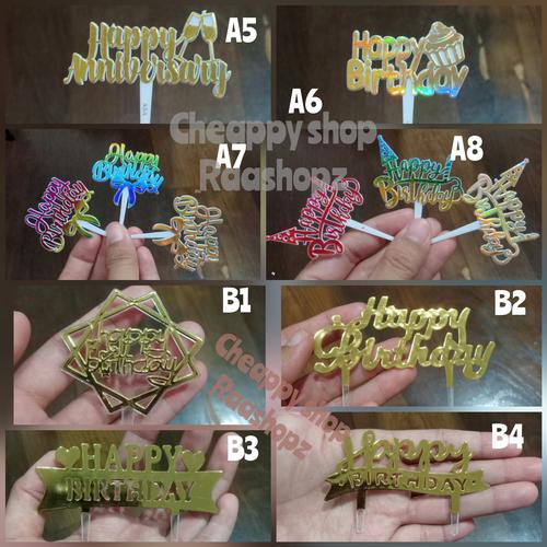 Jual Topper Mini Kue Ultah Happy birthday Topper Natal Topper ...