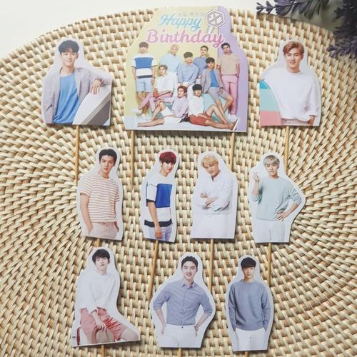 Jual EXO Kpop Birthday Cake Topper 1 set isi 10 pc - Kota Surabaya ...