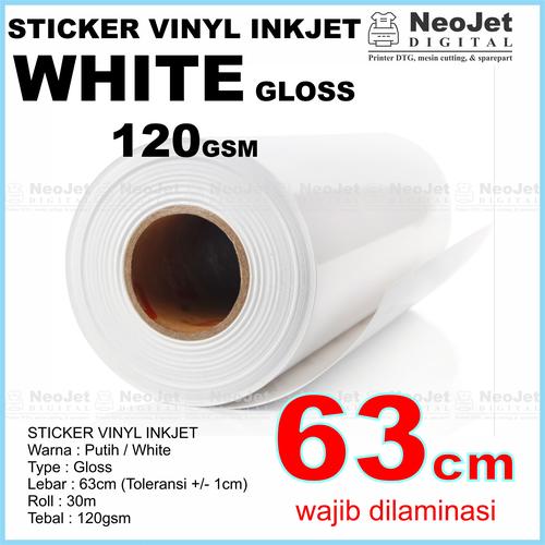 Jual Sticker / Stiker Vinyl Inkjet White lebar 60 cm (panjang 30 meter ...