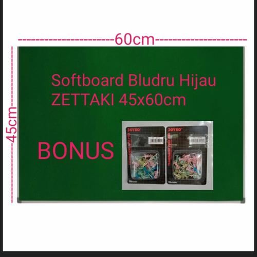 Jual Softboard Cork Board/Papan Mading Gantung Bludru Hijau ZETTAKI ...