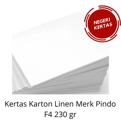 Jual Kertas Karton Linen F4 ( 21,5 cm x 33 cm ) 230gsm putih MERK PINDO ...