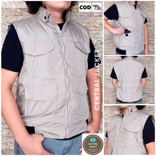 Jual Rompi Parasut Waterproof - Vest Pria Tebal - Rompi Motor - Hitam ...