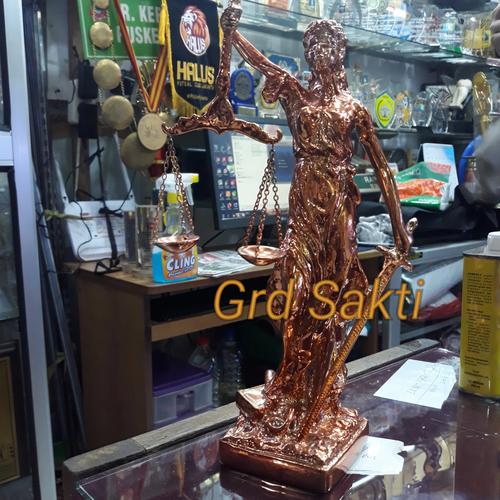 Jual patung dewi themis premium - silver (perak), tinggi 30 cm ...