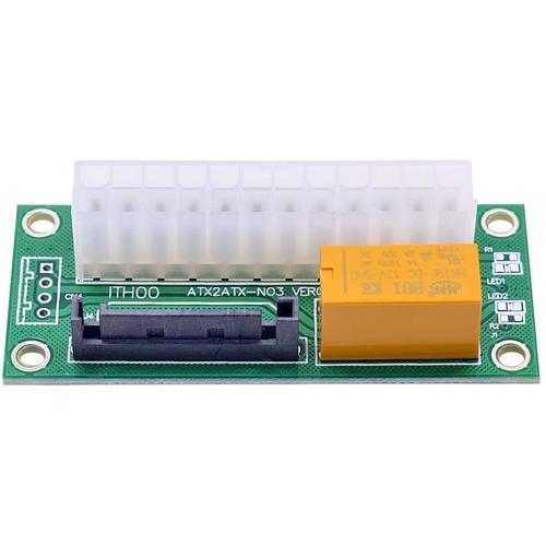 Jual Black Dual PSU Power Supply Sync Adapter Add2psu ATX 24Pin To 4pin ...