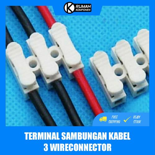 Jual TERMINAL SAMBUNGAN KABEL LISTRIK 3 WIRE CONNECTOR SPRING JUMPER ...
