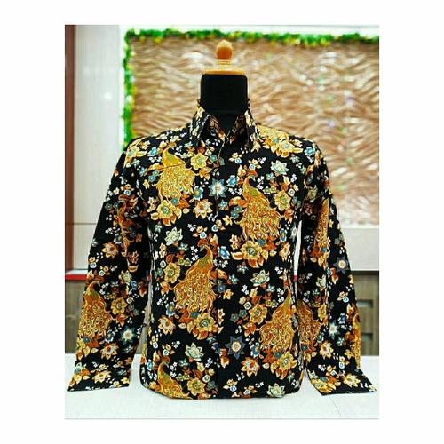 Jual Pangestu Batik Hem Lengan Panjang Merak Astrantia - Kuning Hitam ...