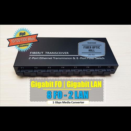 Jual MEDIA CONVERTER 8 Port FO GIGABIT 8FO 2LAN GIGABIT NETLINK FIBER ...