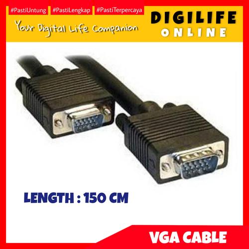 Jual Kabel VGA 15 Pin Male ke Male 1,5 Meter Cable 150 cm - Jakarta Barat - DigiLife Online ...