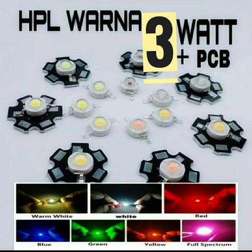 Jual Lampu LED HPL 3W / 3 Watt + Heatsink Pilih Warna - WARM WHITE ...