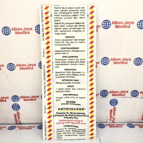 Jual Neurosanbe Tablet (Vitamin B komplek - Kota Tangerang - alkes jaya ...