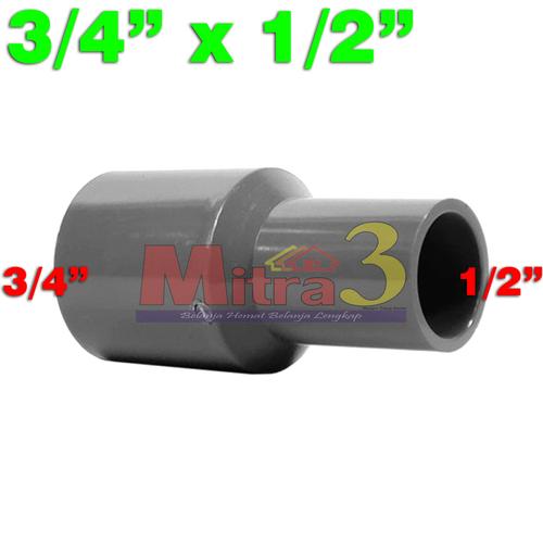 Jual Sambungan Pipa PVC REDUCER 3/4" x 1/2" AW / Vlok Sok 3/4x1/2 ...