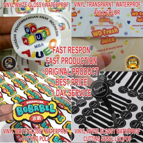 Jual STIKER LABEL KEMASAN VINYL WHITE & TRANSPARANT A3 + CUTTING (BULAT ...