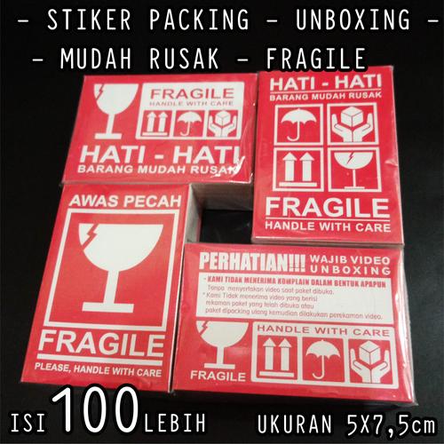Jual STIKER FRAGILE - STIKER LABEL PENGIRIMAN UKURAN 7.5x5 ISI 100PCS ...