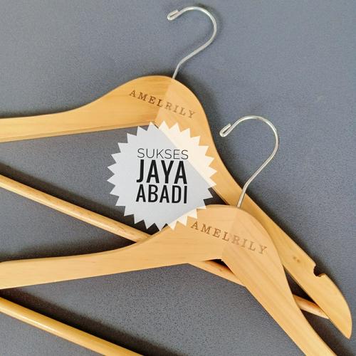 Jual Hanger Kayu Palang / Hanger Palang Kayu + Grafir Logo Custom ...