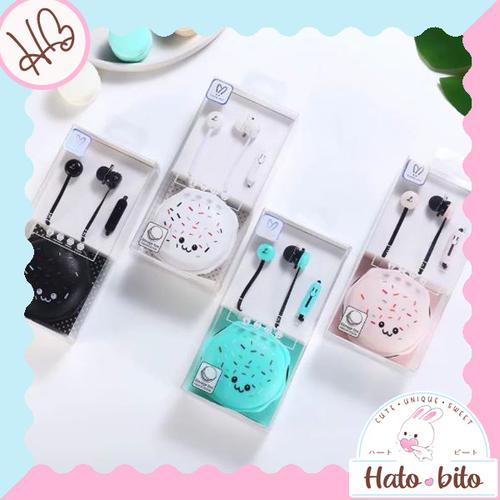 Jual Earphone karakter lucu cute macaron sprinkle handsfree headset ...