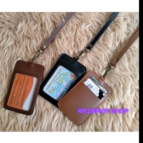 Jual ID Card / Name Tag Holder / Dompet Id Card Kulit - coklat muda ...