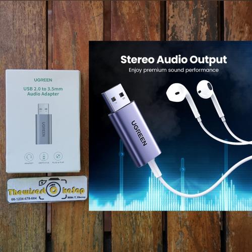 Jual UGREEN 80864 2In1 External Soundcard Sound Card USB Audio Jack 3 ...