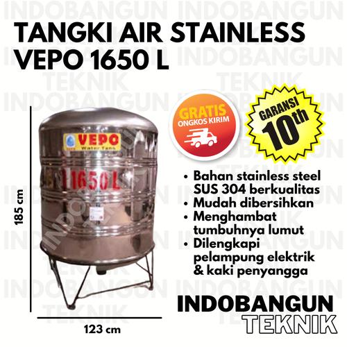Jual Toren Tangki Tandon Air Stainless Vepo 1500 Liter Stenlis Stainles ...