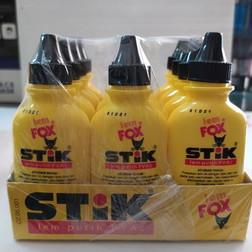 Jual Lem FOX Stik ( lem putih PVA c untuk merekat kertas,kain,karton ...