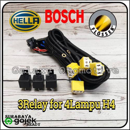 Jual Kabel Set Relay Lampu - 3 Relay for 4 Lampu - H4 x 2 dan H7 x 2 ...