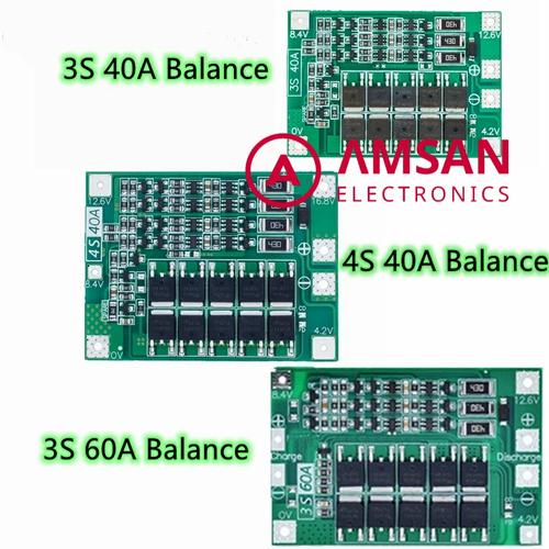 Jual BMS 3S 4S 40A 60A Balance 18650 Battery Pack 12.6V 16.8V Li-Ion ...
